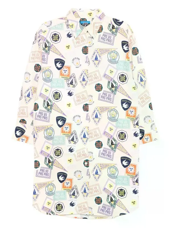 SPORT B. BY AGNÈS B. Graphic-print Shirt Dress - Neutrals