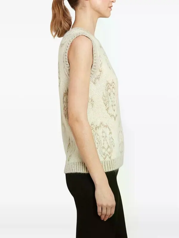 Giambattista Valli Ikat-pattern Sleeveless Vest