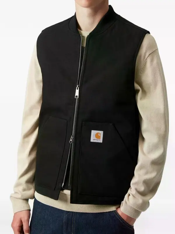 Carhartt Work In Progress Zip-front Pouch-pocket Gilet - Black