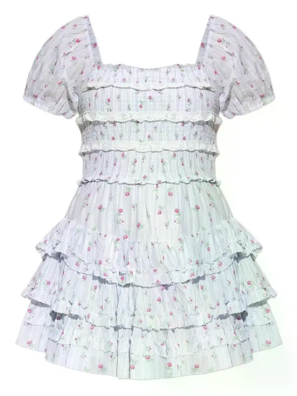 LoveShackFancy Floral-print Smocked Dress