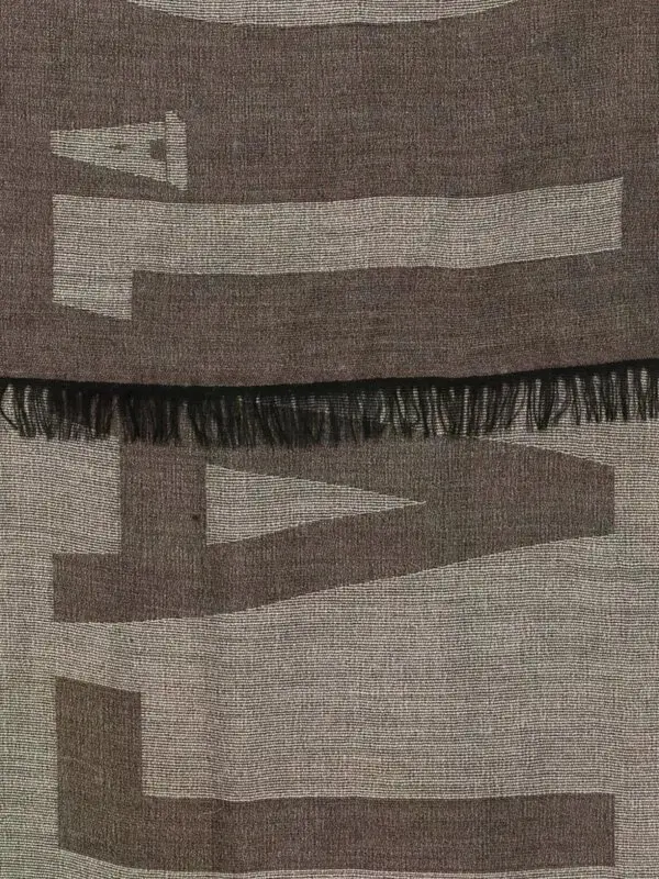 ALVIERO MARTINI 1° CLASSE Logo-pattern Fringed Scarf