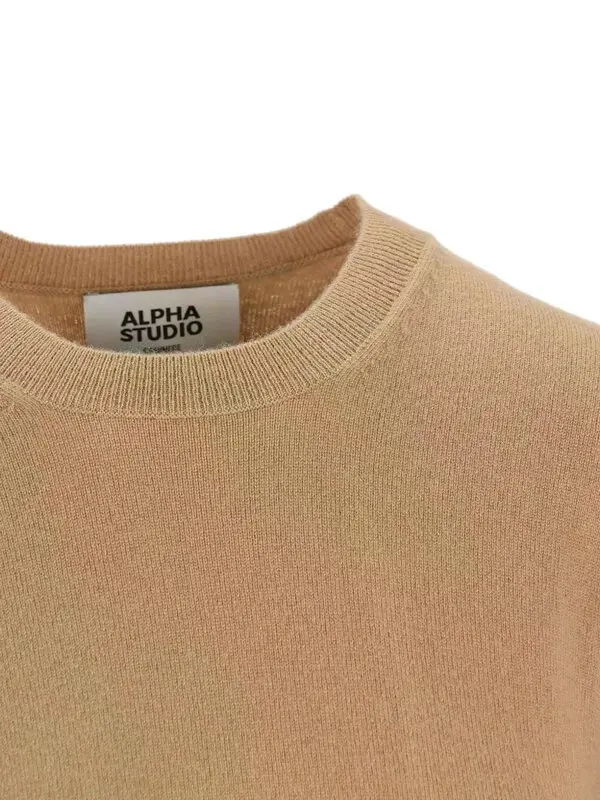 Alpha Studio Short-sleeve Cashmere Sweater