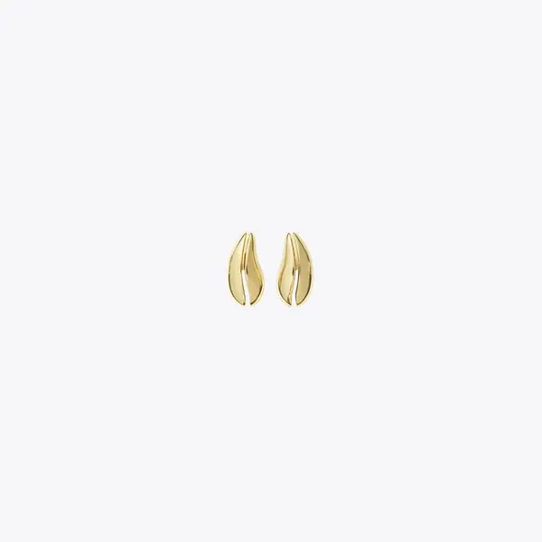 Tory Burch Mini Pierced Stud Earrings - Light Brass