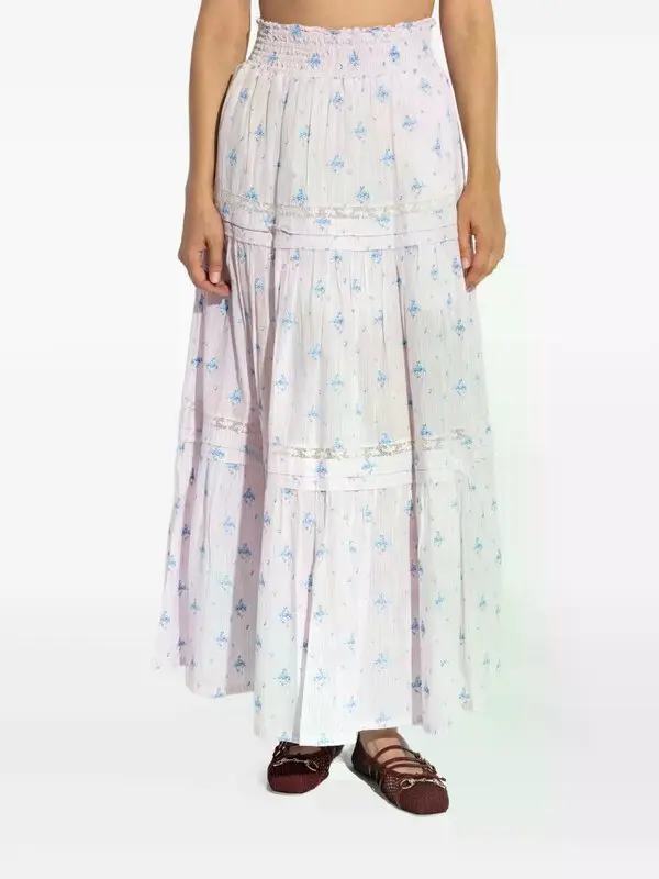 LoveShackFancy Floral-print A-line Maxi Skirt