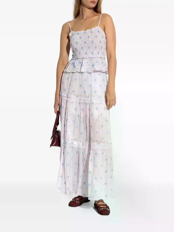 LoveShackFancy Floral-print A-line Maxi Skirt