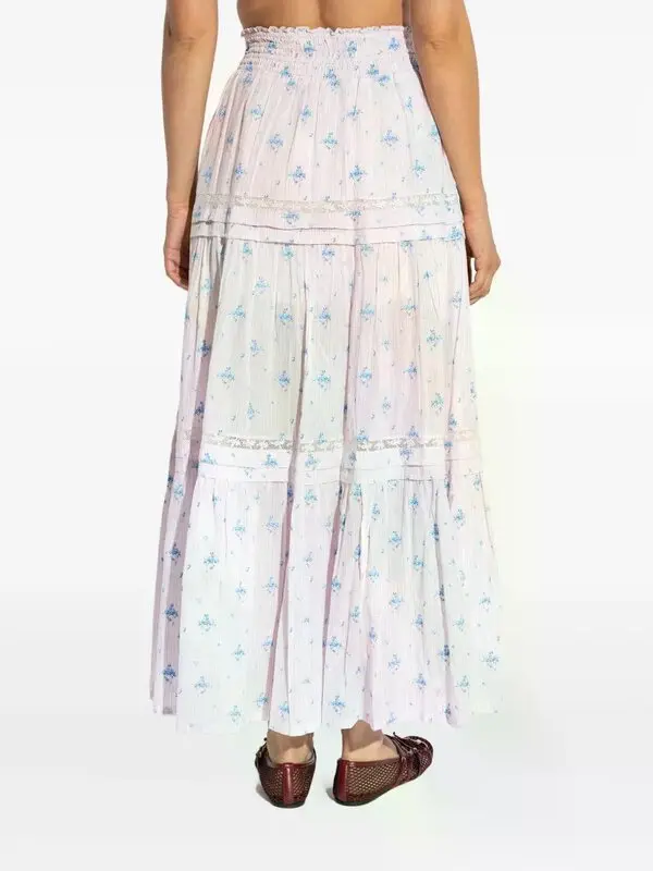 LoveShackFancy Floral-print A-line Maxi Skirt