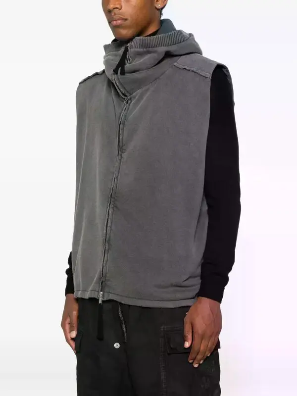 THOM KROM Hooded Zip-up Vest