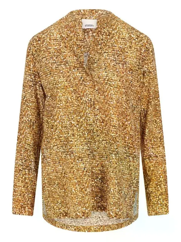 Isabel Marant Mosaic-pattern V-neck Shirt