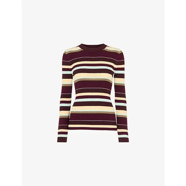 Whistles Crew-neck Multi-stripe Knitted Jumper