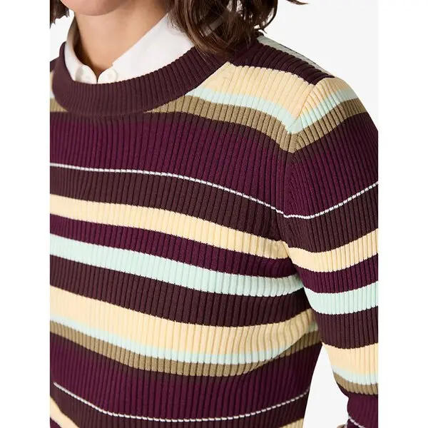 Whistles Crew-neck Multi-stripe Knitted Jumper