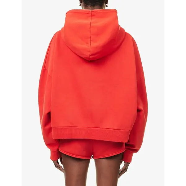Entire Studios Eternal Zip Cotton-Jersey Hoodie - Cherry - 53% Off 