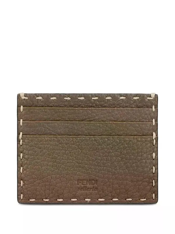 Fendi Selleria Hammered Leather Cardholder