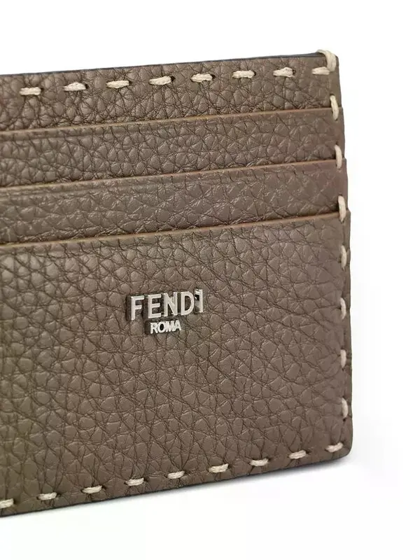 Fendi Selleria Hammered Leather Cardholder
