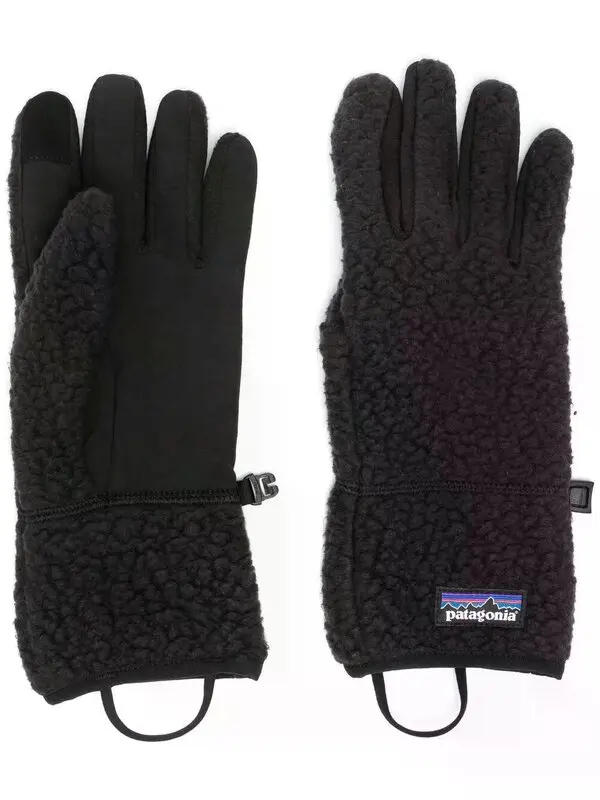 Patagonia Logo-patch Fleece Gloves - Black