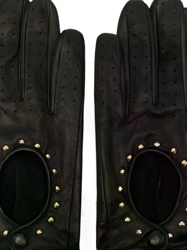 ERNEST W. BAKER Perforated Studded Leather Gloves
