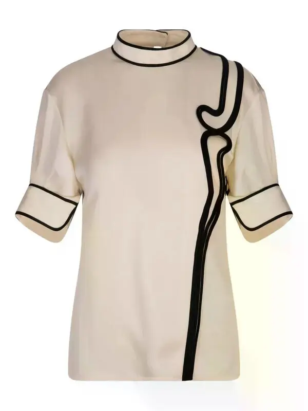 JIL SANDER Satin Short Sleeve Blouse