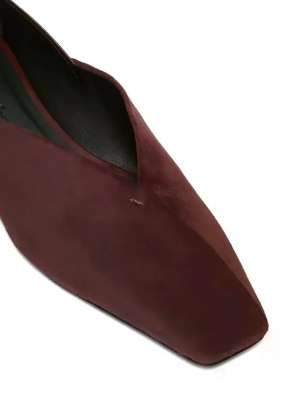 Max Mara Square-toe Suede Ballet Flats