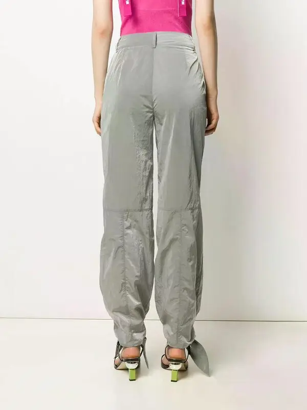 Off-White Printed Trousers With Tie Cuffs