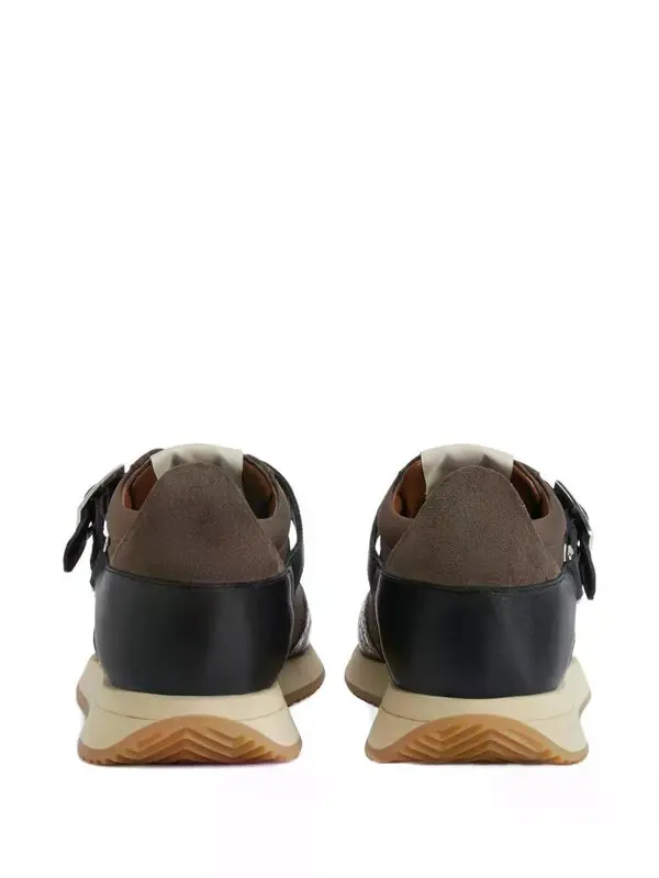 GIUSEPPE ZANOTTI Croc-effect Panel Low-top Sneakers - Brown