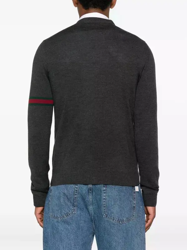 Gucci Striped-sleeve V-neck Cardigan