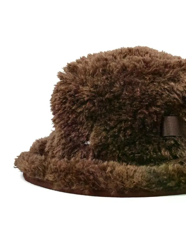 KANGOL Fluffy-texture Bucket Hat With Bow Detail