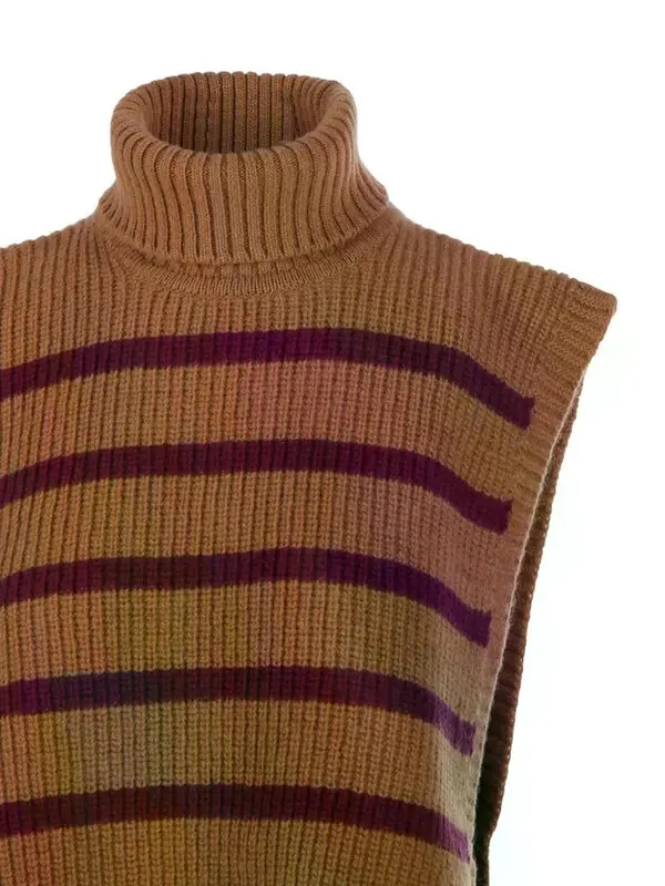DAVANTINO Striped Turtleneck Vest