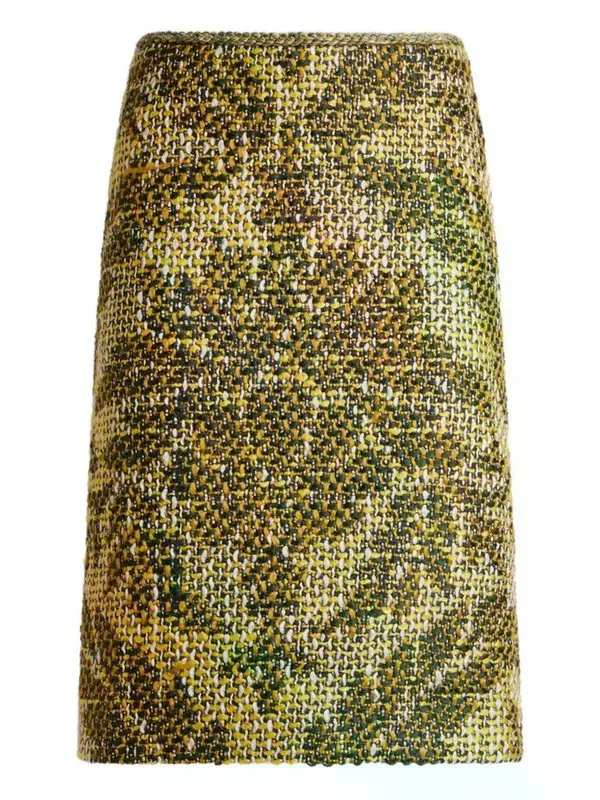 Etro Jacquard Basketweave Straight Skirt - Neutrals