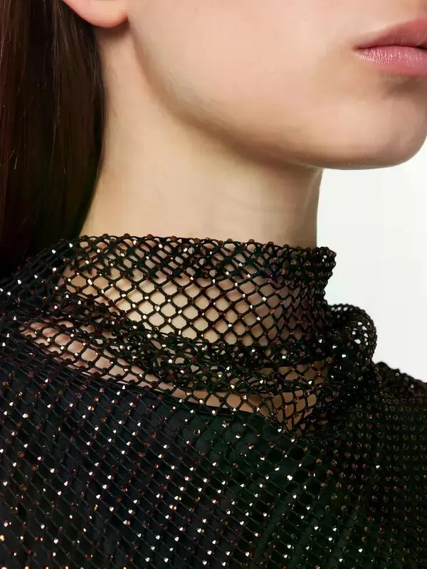 Sportmax Crystal-embellished High-neck Mini Dress