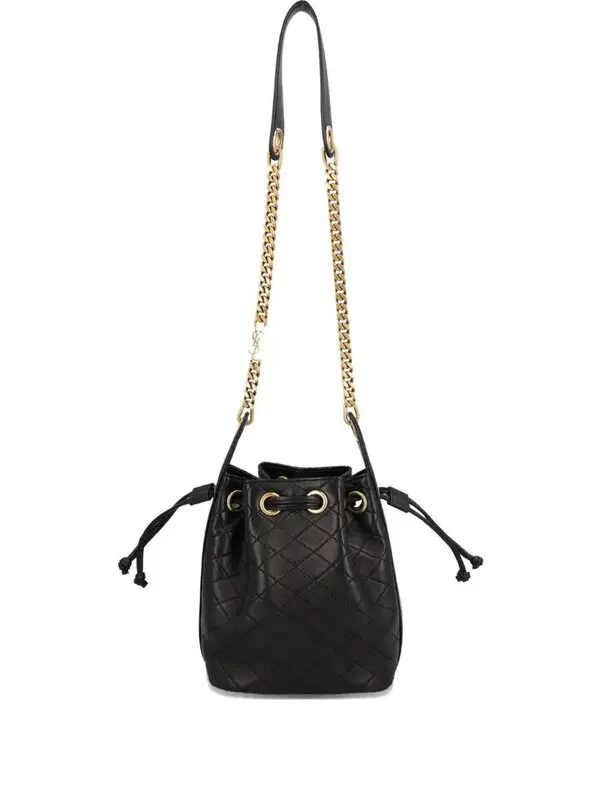 Saint Laurent Cassandre Quilted Bucket Bag - Black