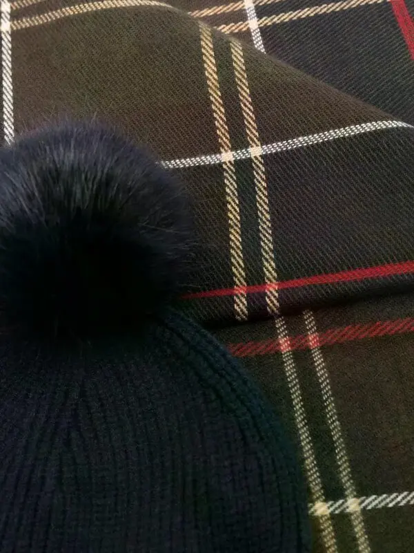 Barbour Tartan Scarf And Hat Set - Blue