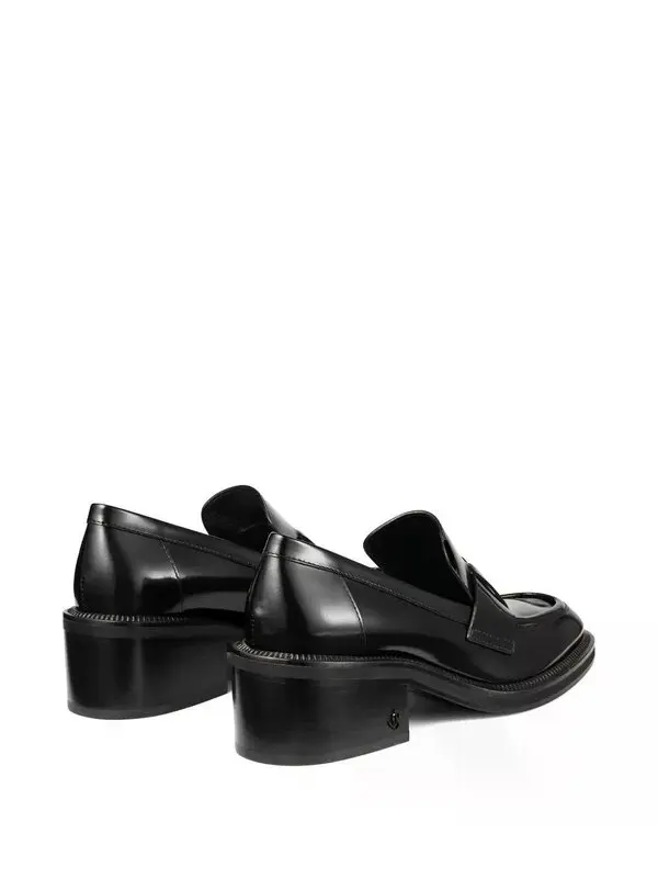 JIMMY CHOO Tylor Leather Block-heel Loafers - Black