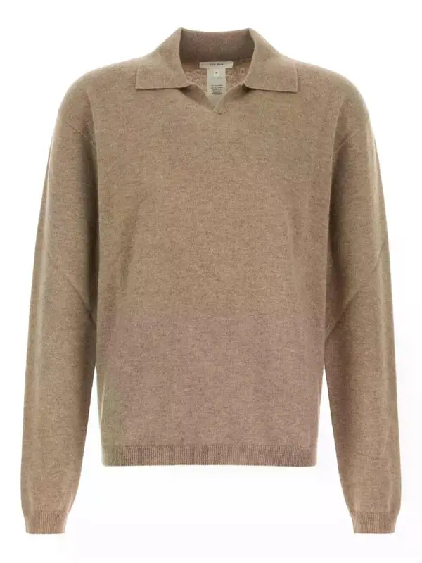 THE ROW Taupe Cashmere Knit Polo - Neutrals