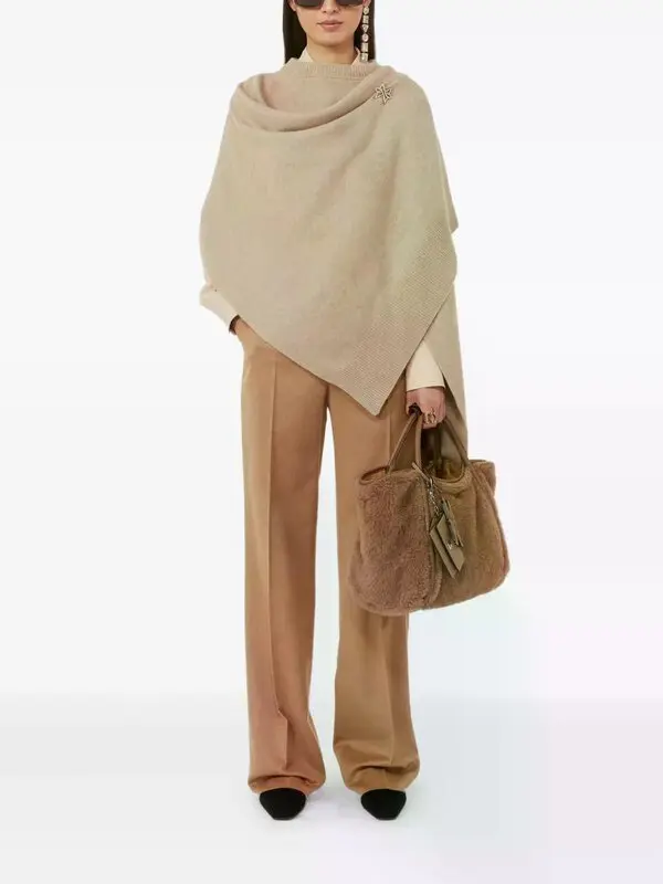 Max Mara Shearling Handbag With Leather Trim - Brown
