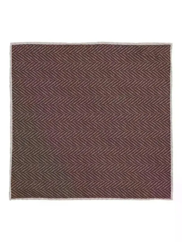 Brunello Cucinelli Herringbone-pattern Pocket Square - Brown