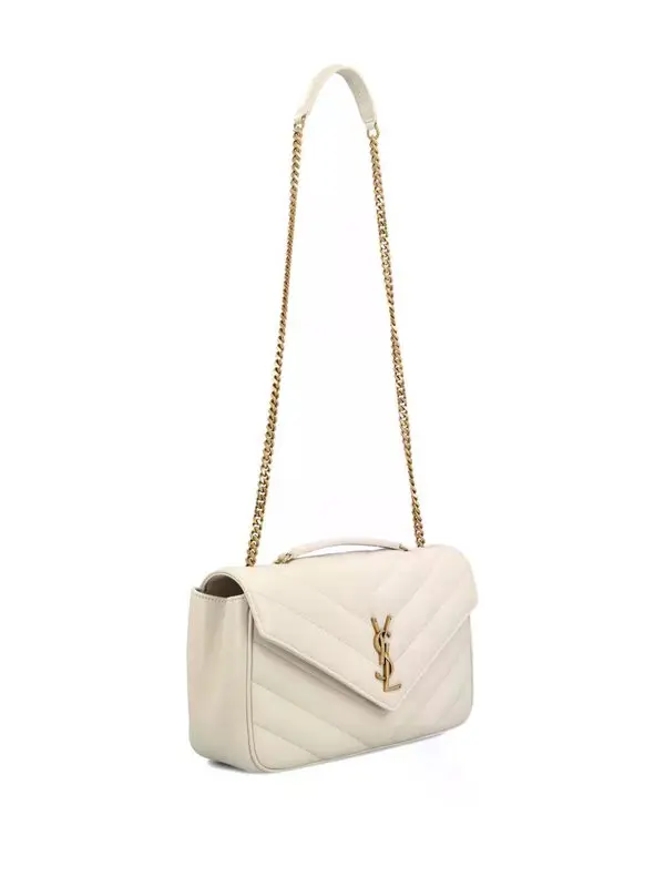 Saint Laurent Loulou Chevron-quilted Shoulder Bag - Neutrals