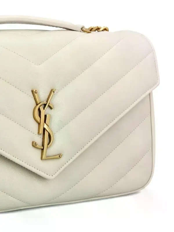 Saint Laurent Loulou Chevron-quilted Shoulder Bag - Neutrals