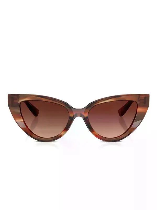 Dolce & Gabbana Striped Cat-eye Sunglasses - Brown