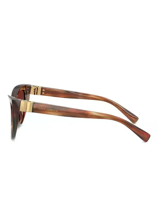 Dolce & Gabbana Striped Cat-eye Sunglasses - Brown