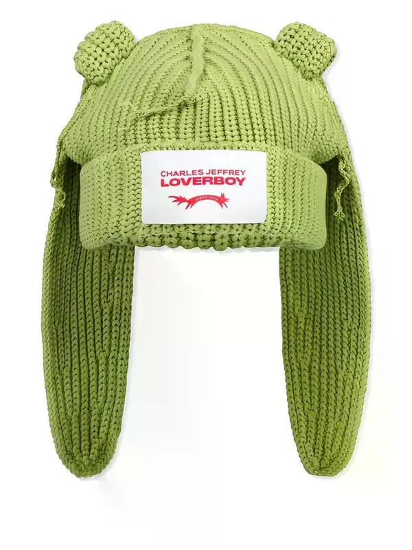 CHARLES JEFFREY Rabbit-ear Beanie - Green