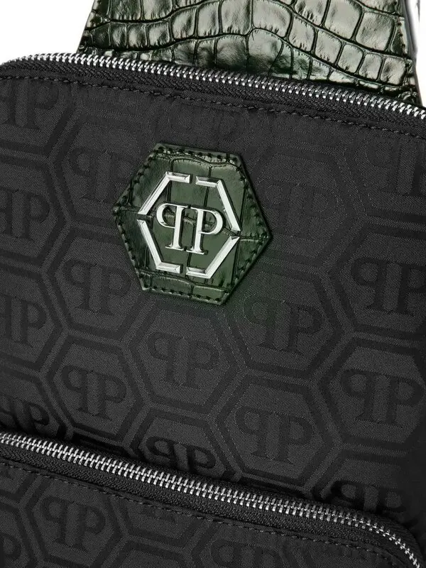 Philipp Plein Monogram-pattern Crocodile-effect Crossbody Bag