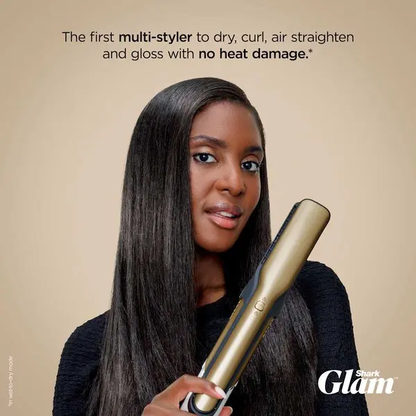 SHARK Glam 5-in-1 Air Styler & Straightener With Diffuser - Gold