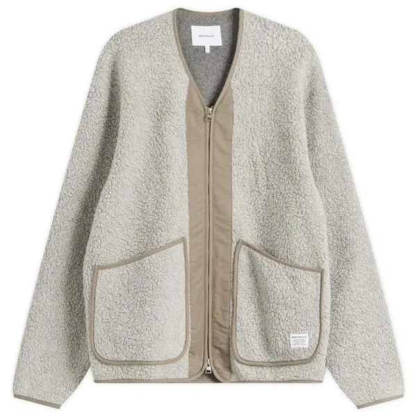 Norse Projects Otto Sherpa Wool Fleece Jacket - Grey Melange