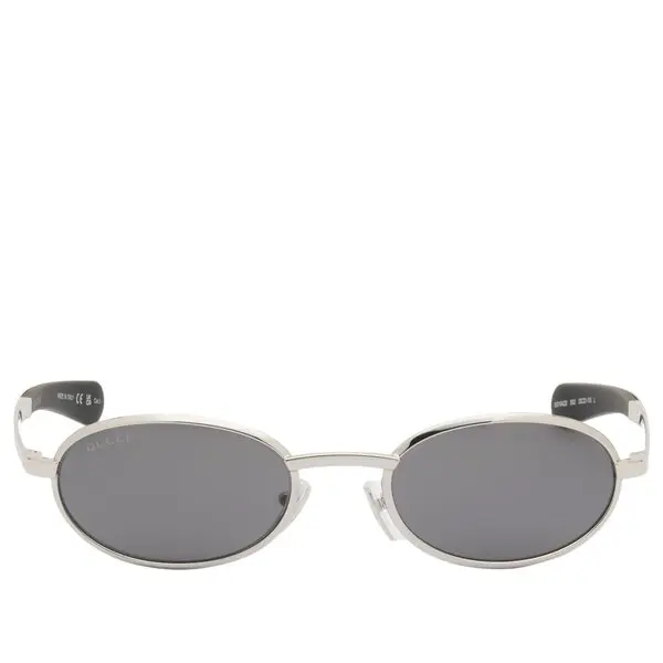 Gucci Gg1942s Round Frame Sunglasses - Silver/grey