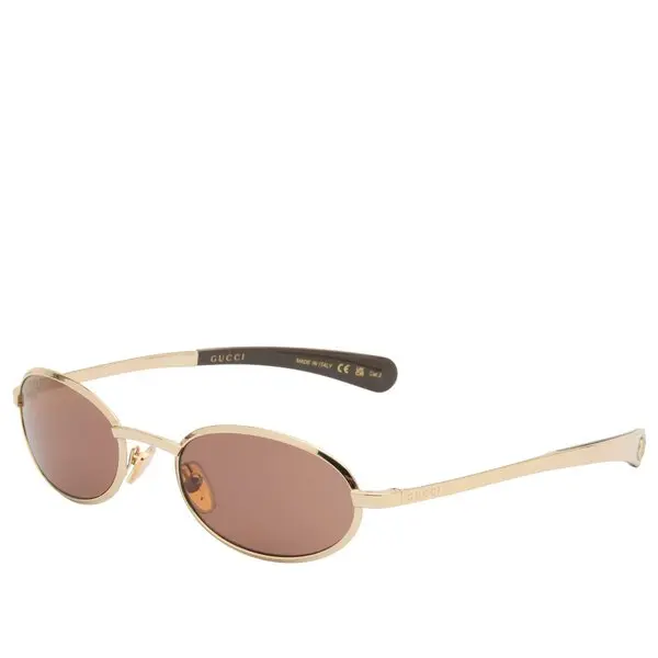 Gucci Gg1942s Round Frame Sunglasses - Gold/brown