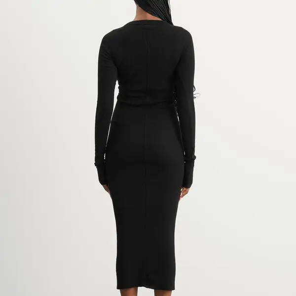 Rick Owens Long Sleeve Midi Dress - Black
