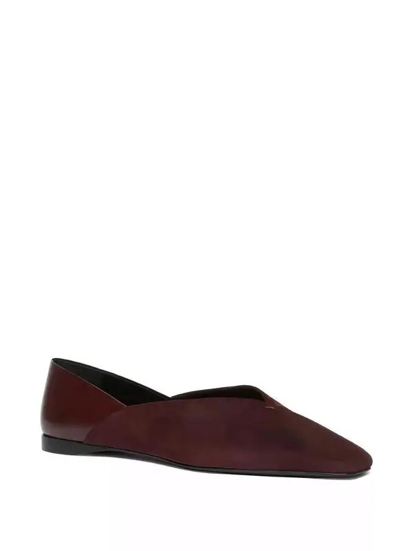 Max Mara Square-toe Suede Ballet Flats