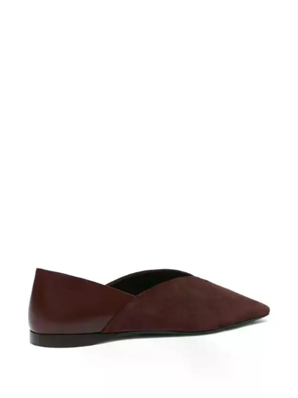 Max Mara Square-toe Suede Ballet Flats