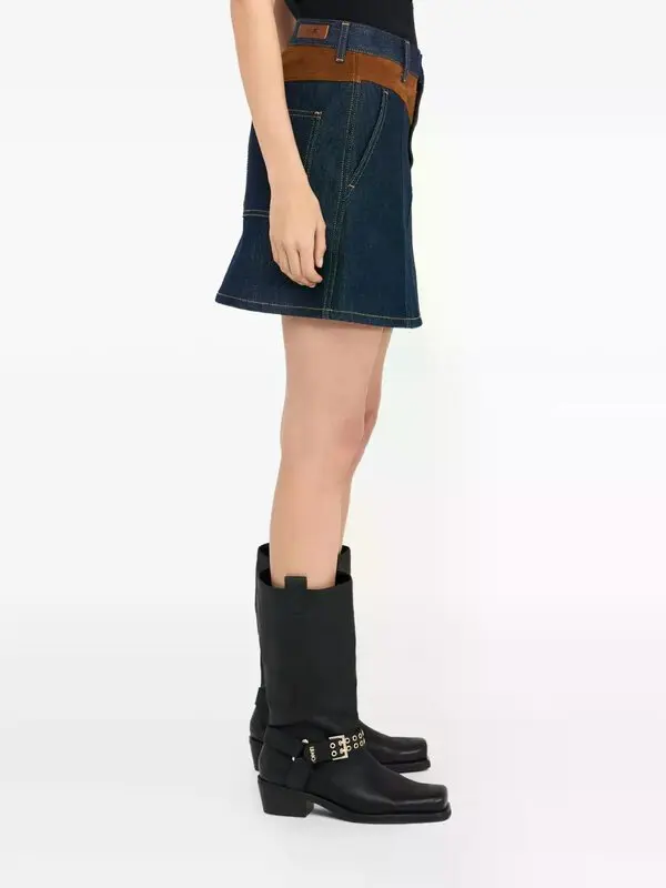 Liu Jo Suede-panel Denim Mini Skirt