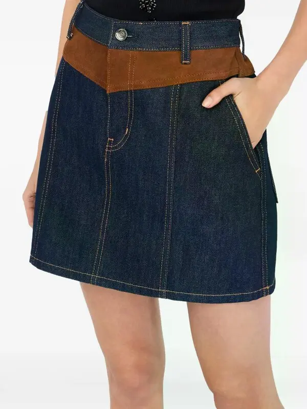 Liu Jo Suede-panel Denim Mini Skirt