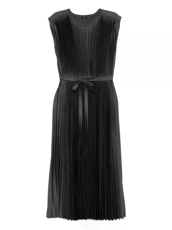 JOSEPH Tied-waist Pleated Midi Dress